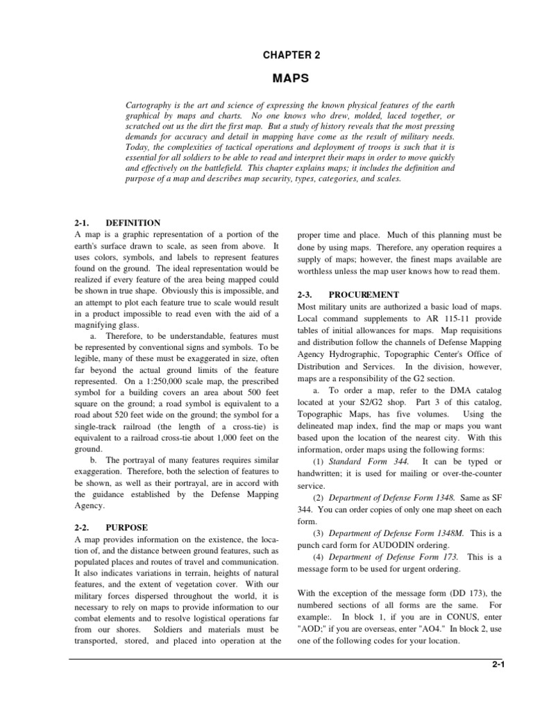 Map Reading and Land Navigation - Ch2 PDF | PDF | Map | Topography