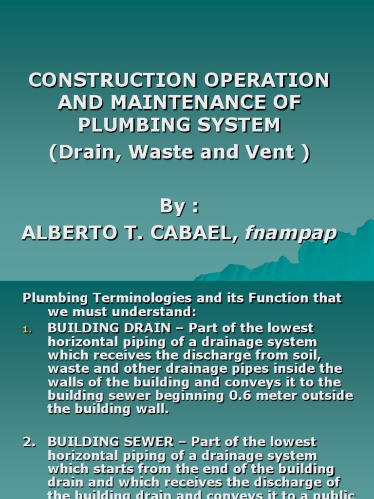 Plumbing System Essentials | PDF | Sanitary Sewer | Plumbing