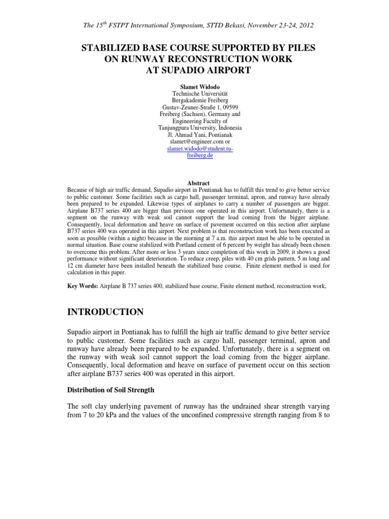 Stabilized Base Course Supported by Piles On Runway Reconstruction Work ...