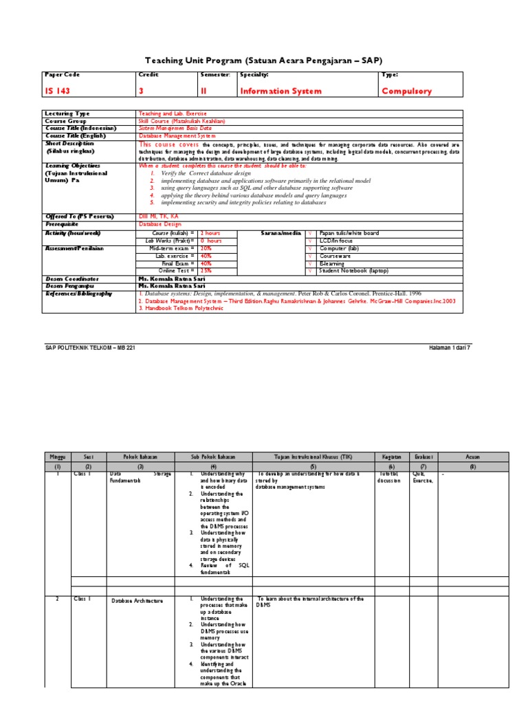 SAP Database Management System Hasil Revisi | PDF | Oracle Database | Databases