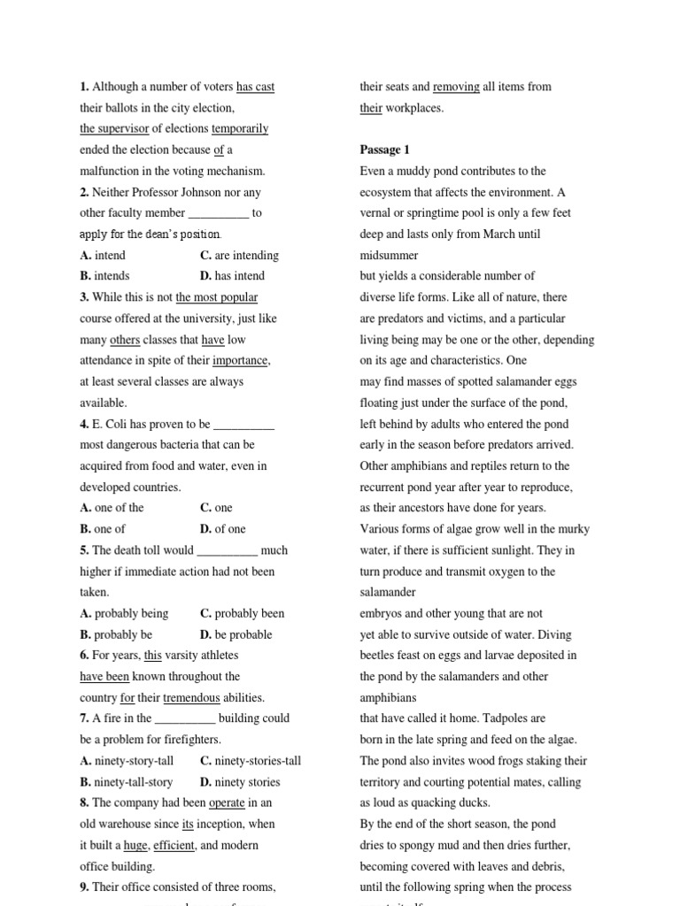 Practice Grammar 2 | PDF | Pond | Amphibian