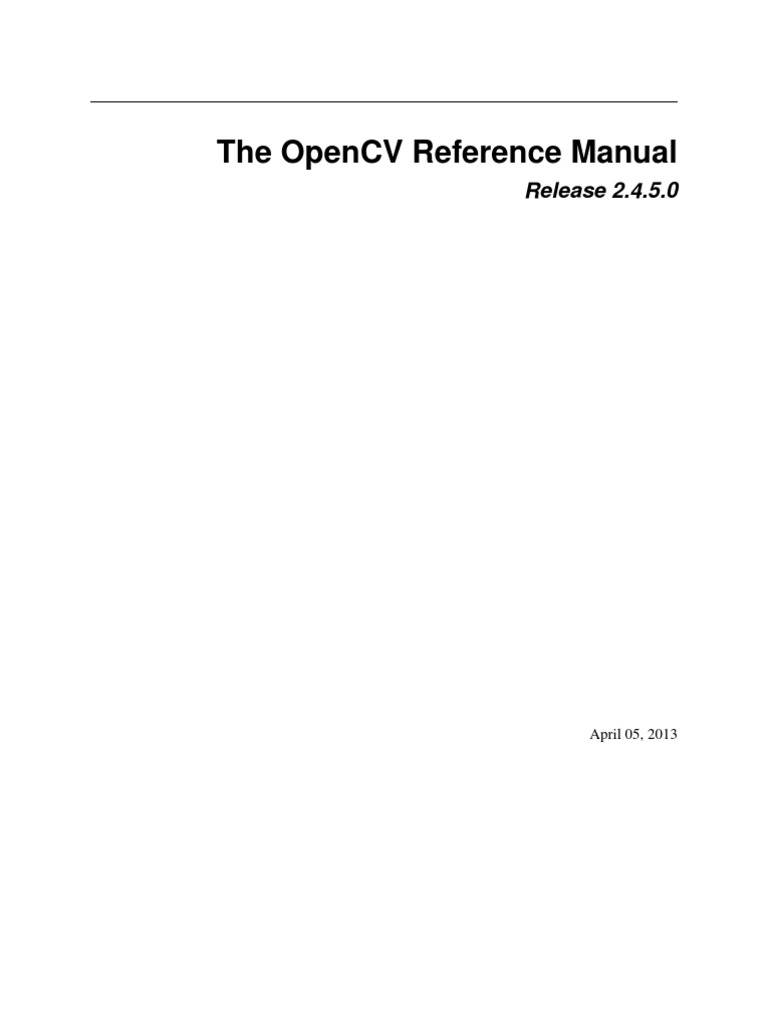 Opencv Reference Manual PDF | PDF