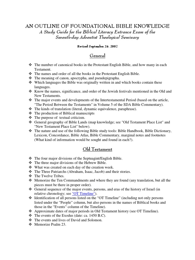 Bible Knowledge Study Guide | PDF | Gospel Of Matthew | Bible