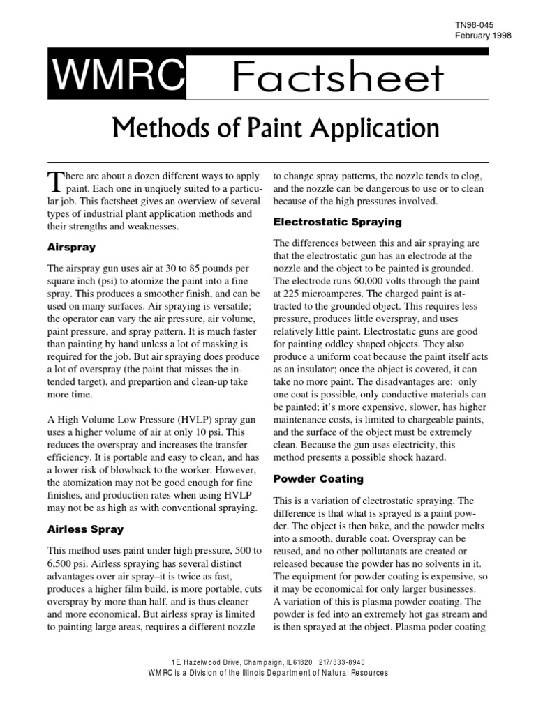 Methods of Paint Application PDF | PDF | Paint | Business Process