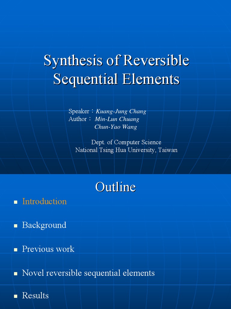 Synthesis of Reversible Sequential Elements | PDF | Areas Of Computer Science | Logic