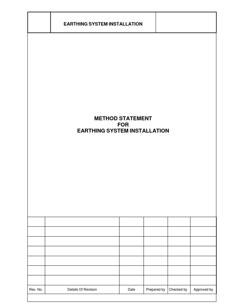 Main Earthing Conductor Installation Guide | PDF | Quality Assurance ...