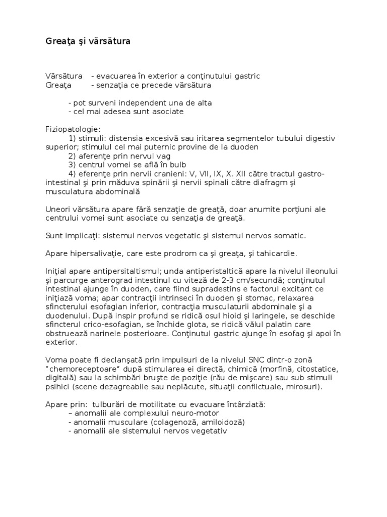 Greata Si Varsatura | PDF