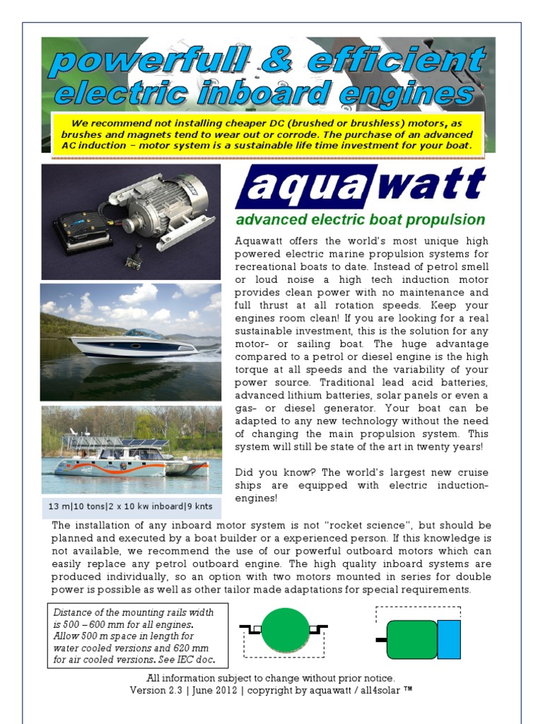 Aquawatt Inboard | PDF | Marine Propulsion | Engines