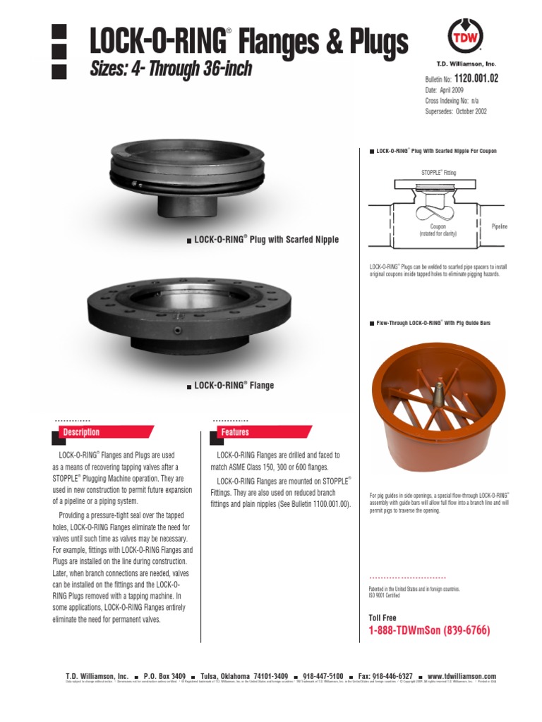 112000102 LOCK-O-RING Flanges and Plugs