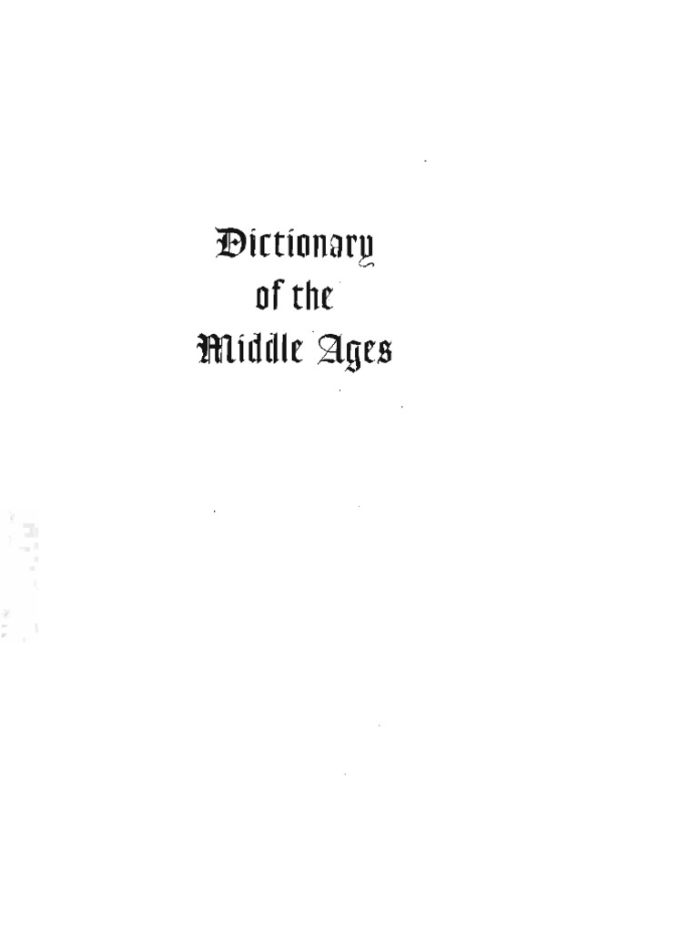Charles Scribner Publishing Dictionary of The Middle Ages Vol. 01 ...