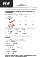 Grade 1 Exam (English) | PDF | Sentence (Linguistics) | Question