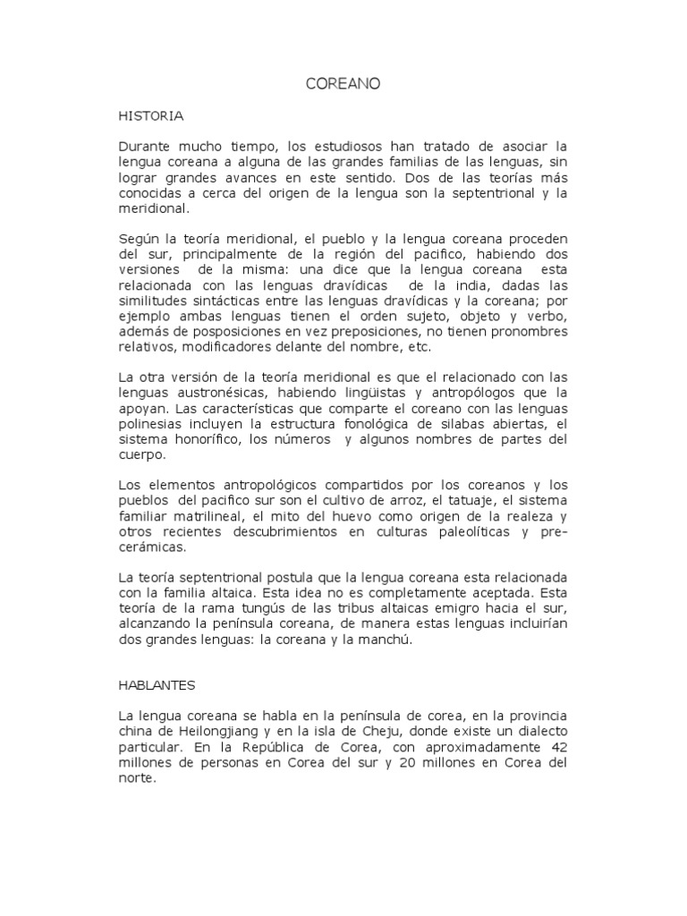 Alfabeto Coreano | PDF | Lenguaje Koreano | Corea del Sur