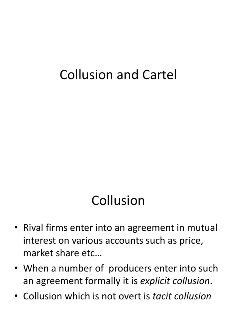 Types of Collusion and Cartels Explained | PDF