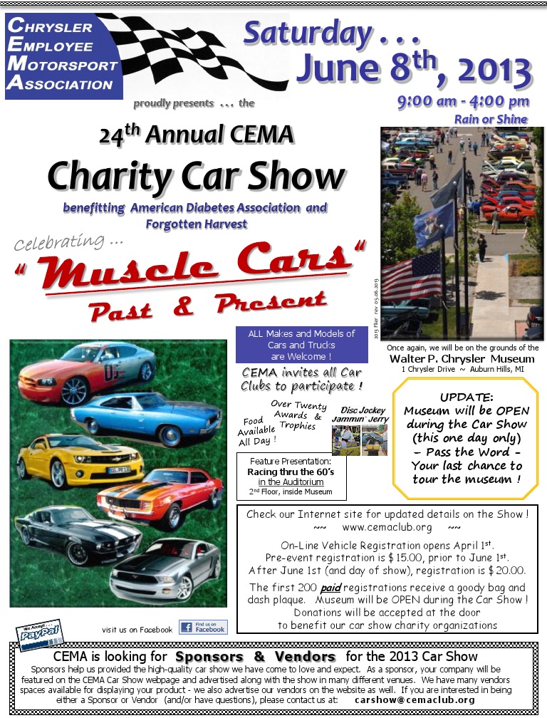 24th Annual CEMA Charity Car Show | PDF