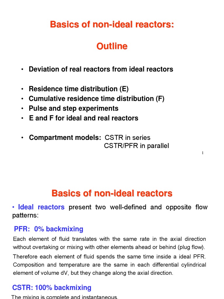 04-Basics of Non-Ideal Reactors 2008 | PDF | Chemical Reactor | Applied And Interdisciplinary ...