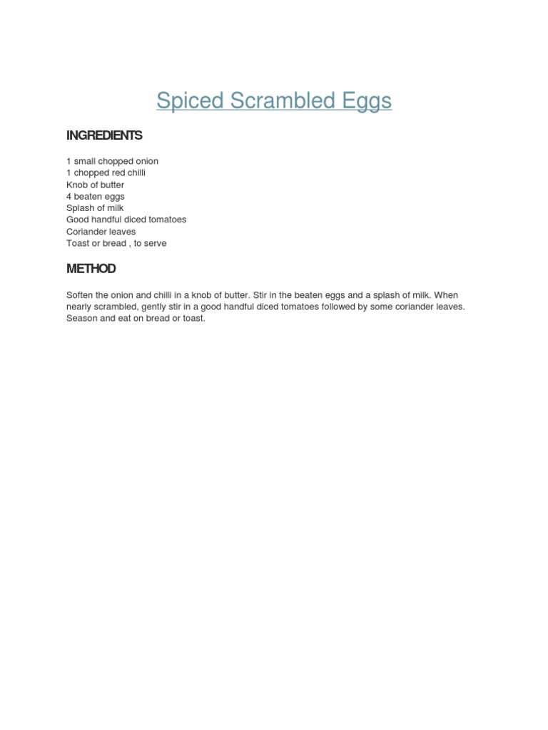 Spiced Scrambled Eggs | PDF