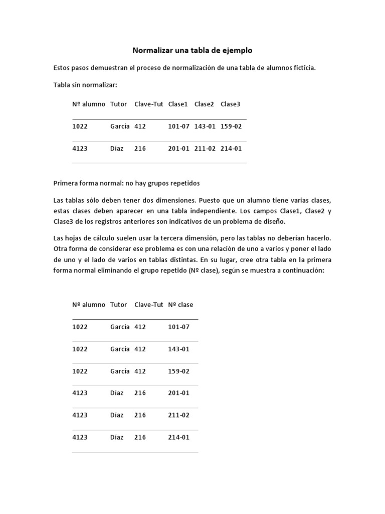Normalizar Base | PDF