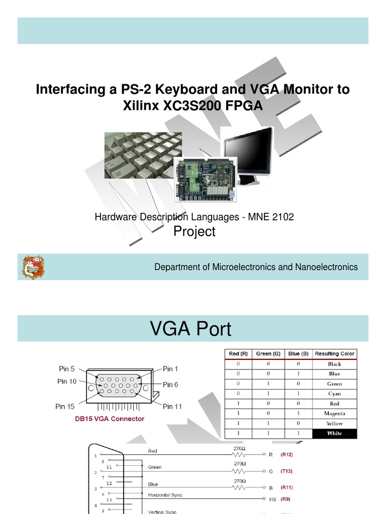 Interfacing A PS-2 Keyboard and VGA Monitor To Xilinx XC3S200 FPGA | PDF | Field Programmable ...