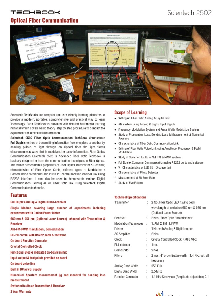 Scientech 2502 | PDF | Optical Fiber | Modulation
