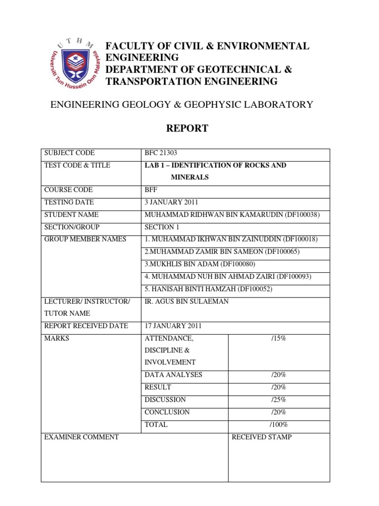 Identify Rocks and Minerals Lab Report | PDF | Igneous Rock ...