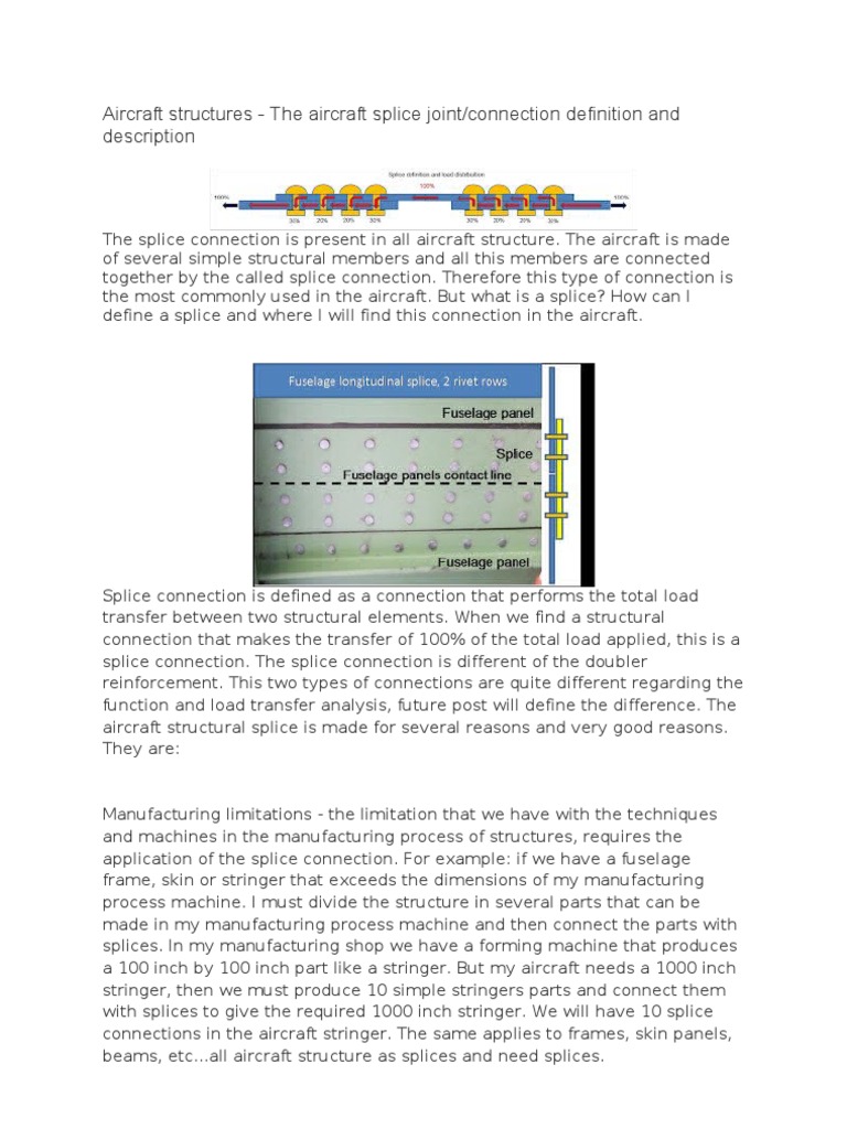 Splice Joints | PDF | Aircraft | Structural Load