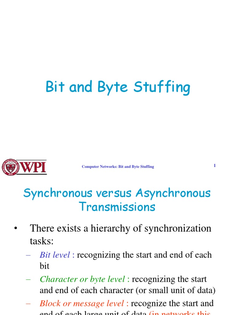 Computer Networks: Bit and Byte Stuffing | PDF