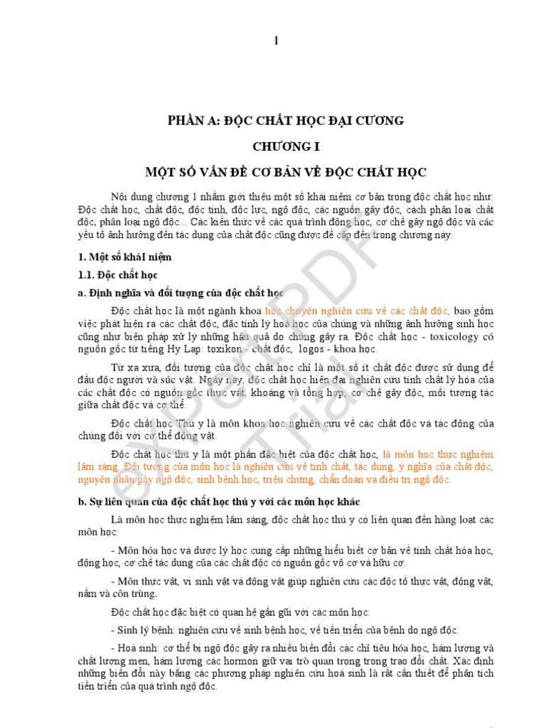 Giao Trinh Doc Chat Hoc Dai Cuong | PDF