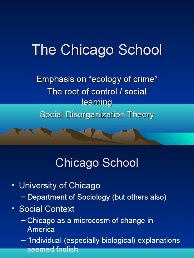 Chicago School's Social Disorganization Theory | PDF | Criminal Justice ...