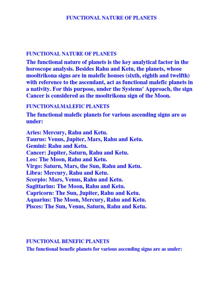 Functional Nature of Planets | PDF