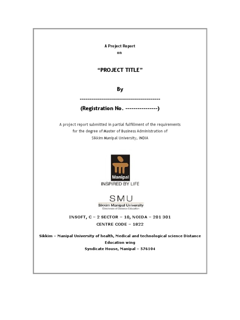 Project Format For Mba | PDF | Master Of Business Administration ...