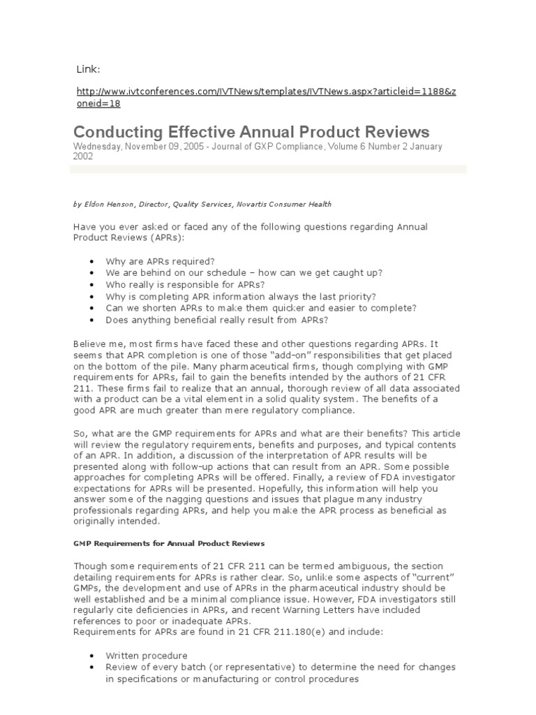 Effective Annual Product Review Insights | PDF | Business