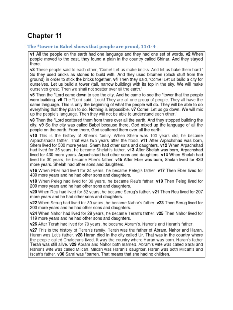 Genesis Chapter 11 Pdf Abraham Sarah