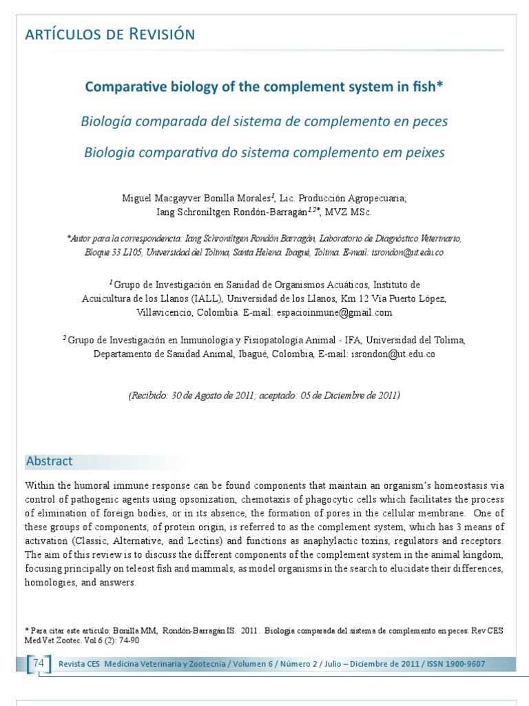 Articulo Complemento | PDF | Sistema complementario | Inmunología