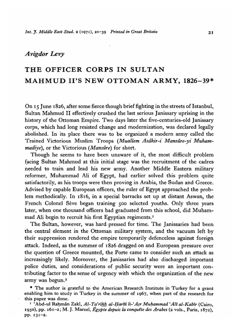 Levy, Officers Corps in Mahmud II's Army (1971) | PDF | Ottoman Empire ...