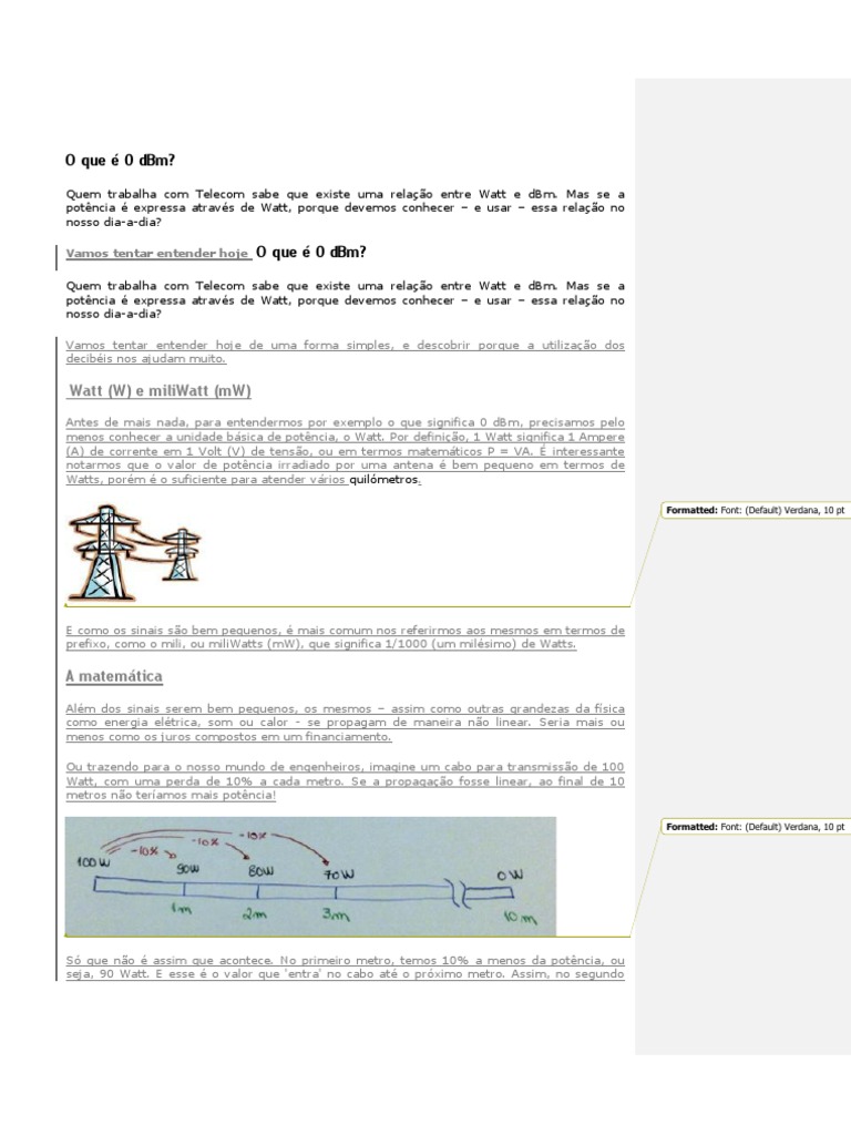 O Que É 0 DBM | PDF | Decibel | Logaritmo