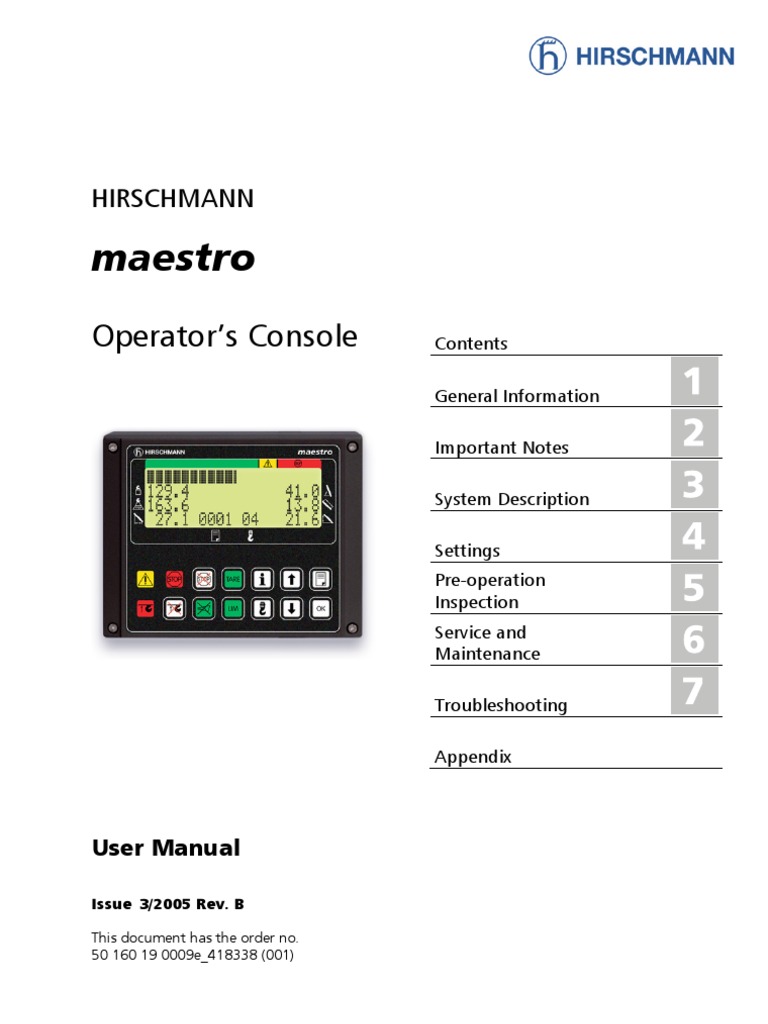 Maestro Owner's Manual | PDF | Crane (Machine) | Switch
