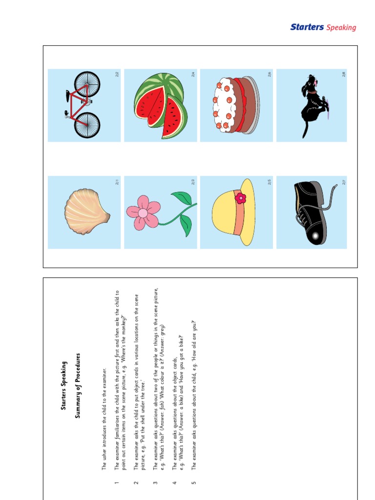Starters Speaking Sample Test | PDF