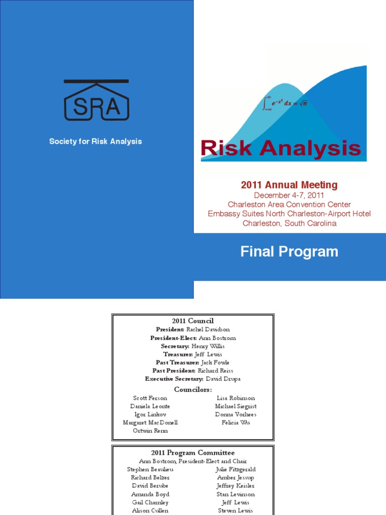 2011 SRA Final Program | PDF | Meta Analysis | Systematic Review