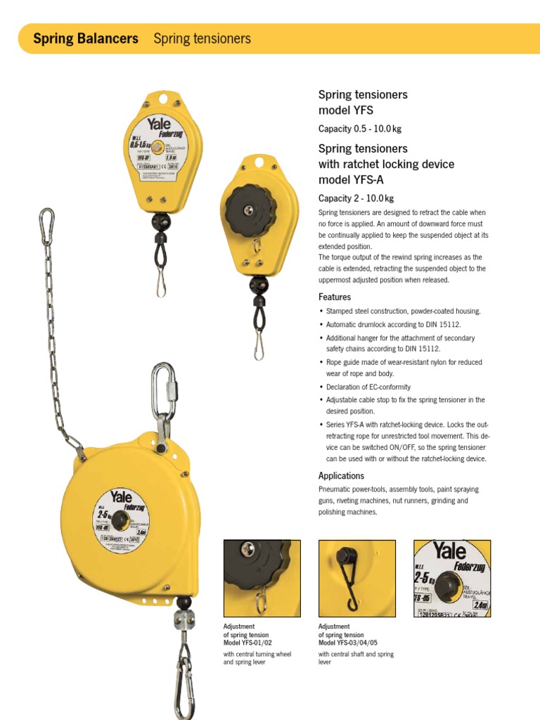Spring Balancers and Tensioners: Technical Specifications and ...