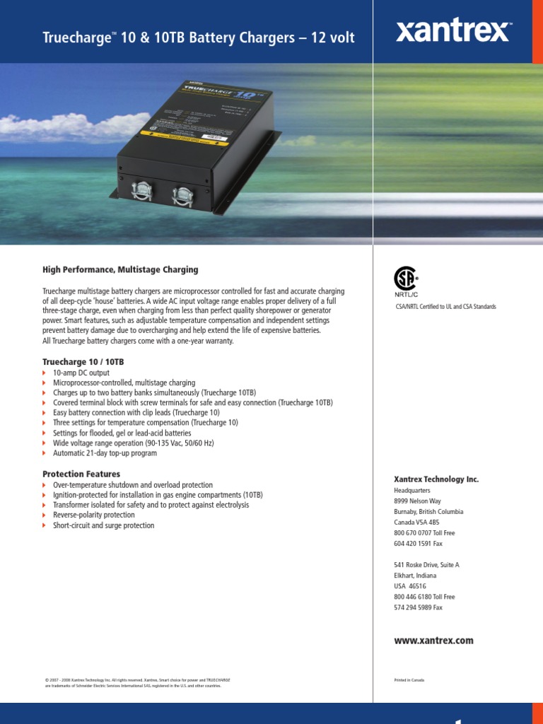 Xantrex-Truecharge 10-10TB | PDF | Battery Charger | Battery (Electricity)