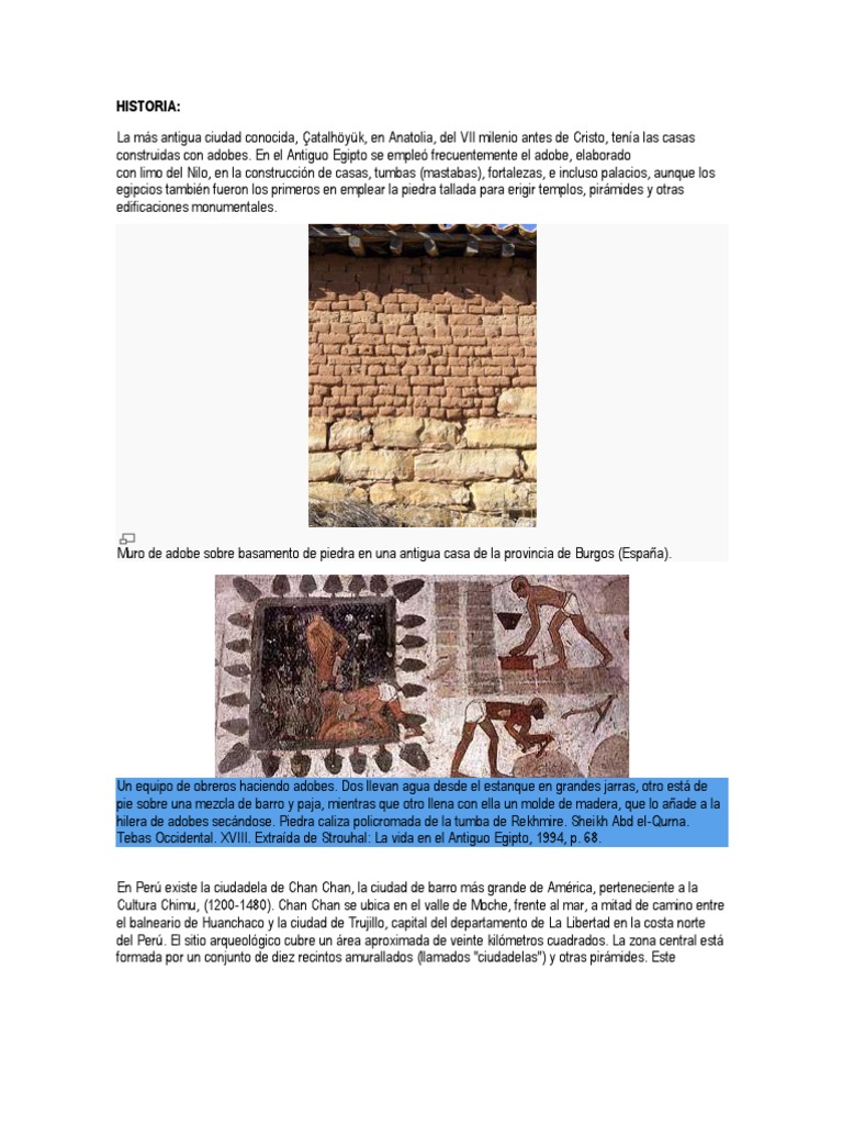 Historia Adobe | Naturaleza | Ingeniería de Edificación