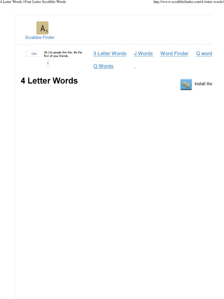4 Letter Words - Four Letter Scrabble Words | PDF | Leisure
