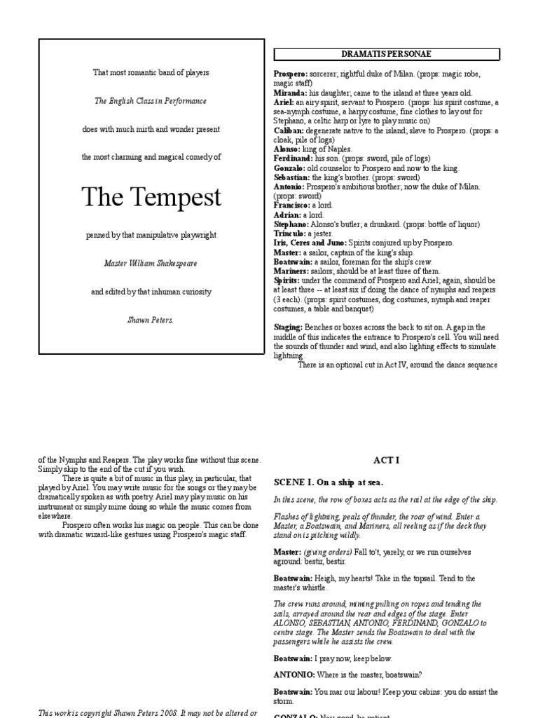 45 Minute Tempest | PDF | The Tempest