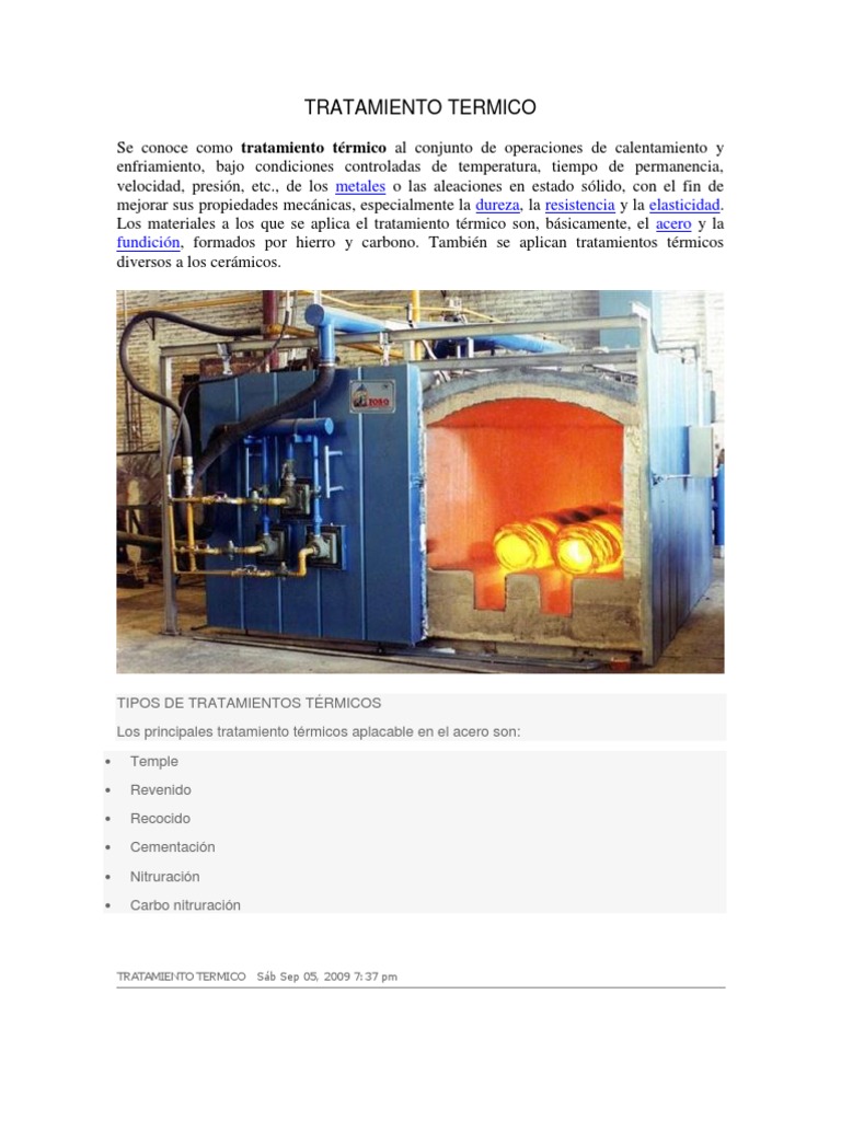 Tratamiento Termico | PDF | Tratamiento a base de calor | Industrias