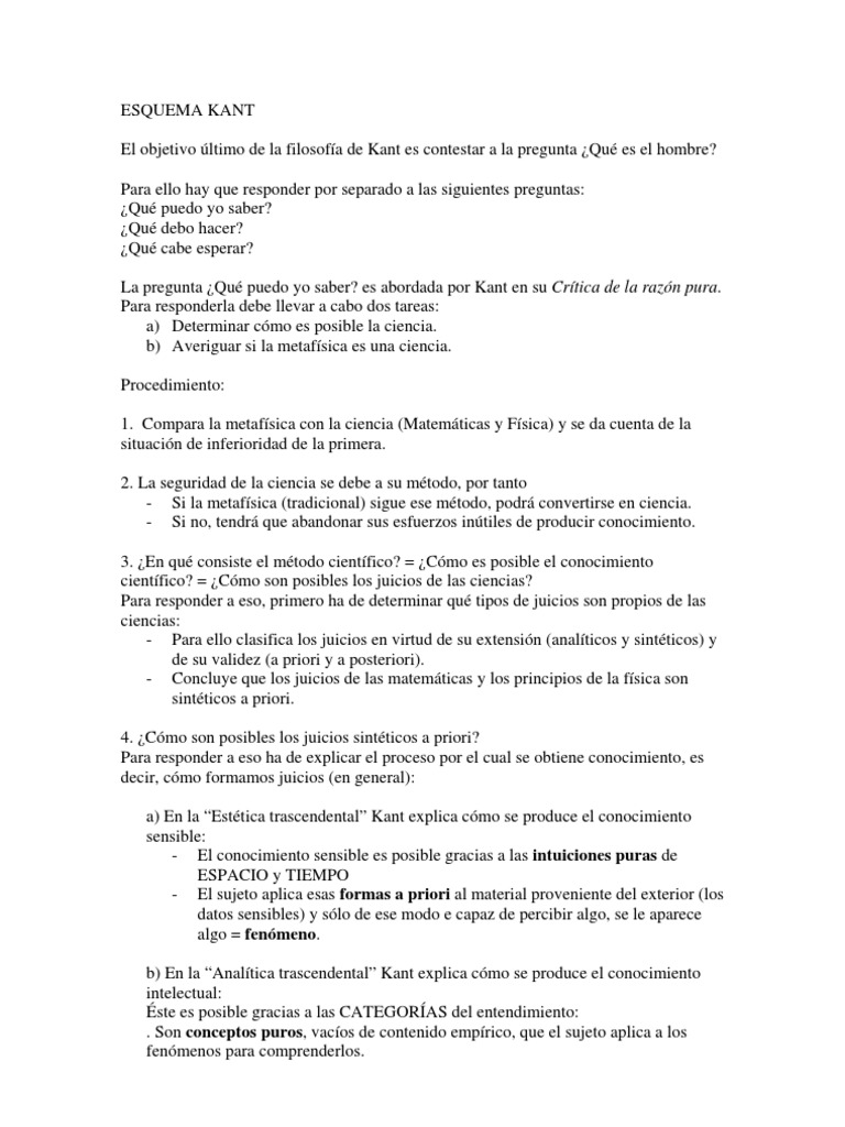 Esquema Kant | PDF | Immanuel Kant | Science