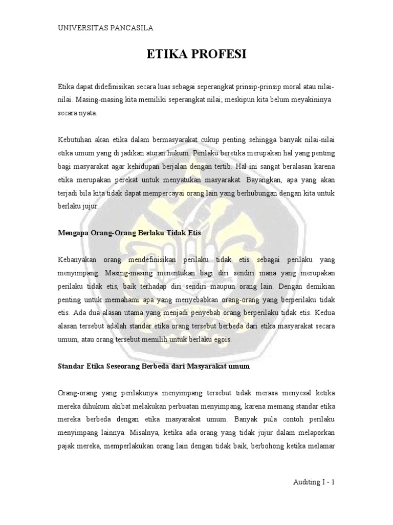 Etika Profesi | PDF | Bisnis