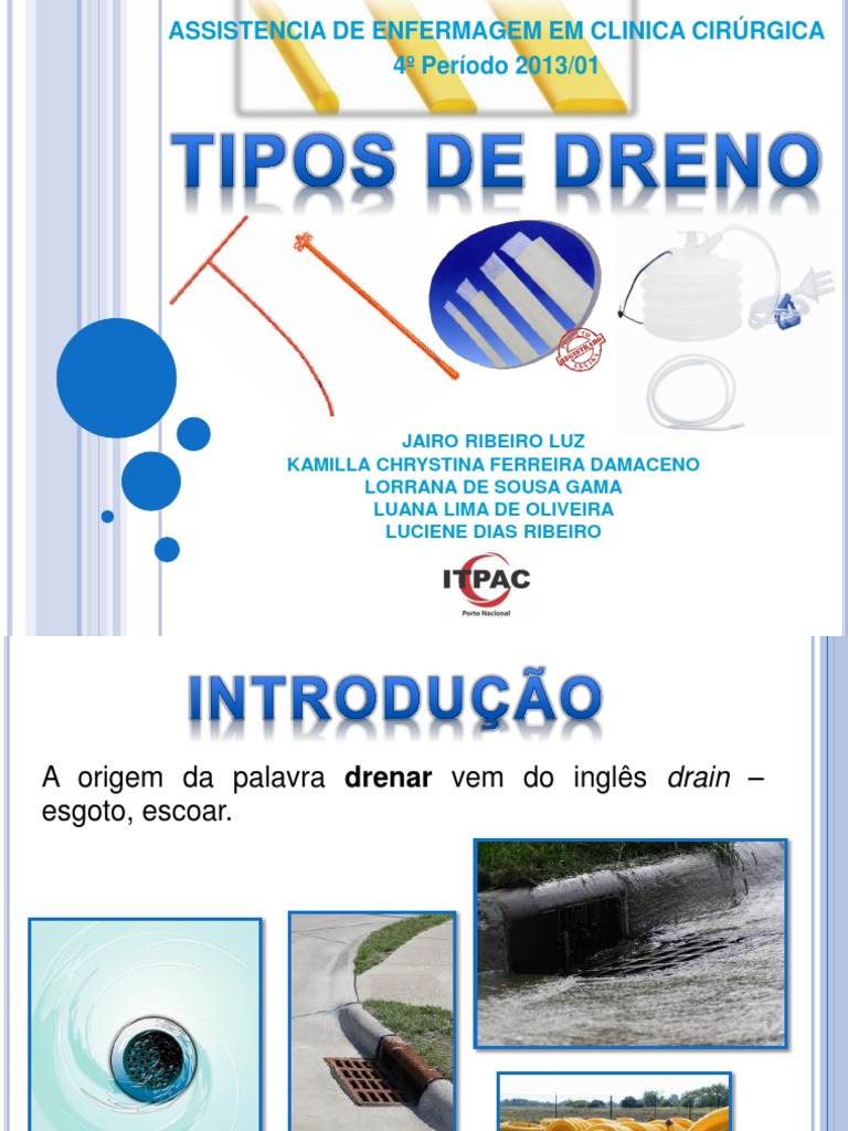 Tipos de Dreno | Especialidades Médicas | Medicina clínica