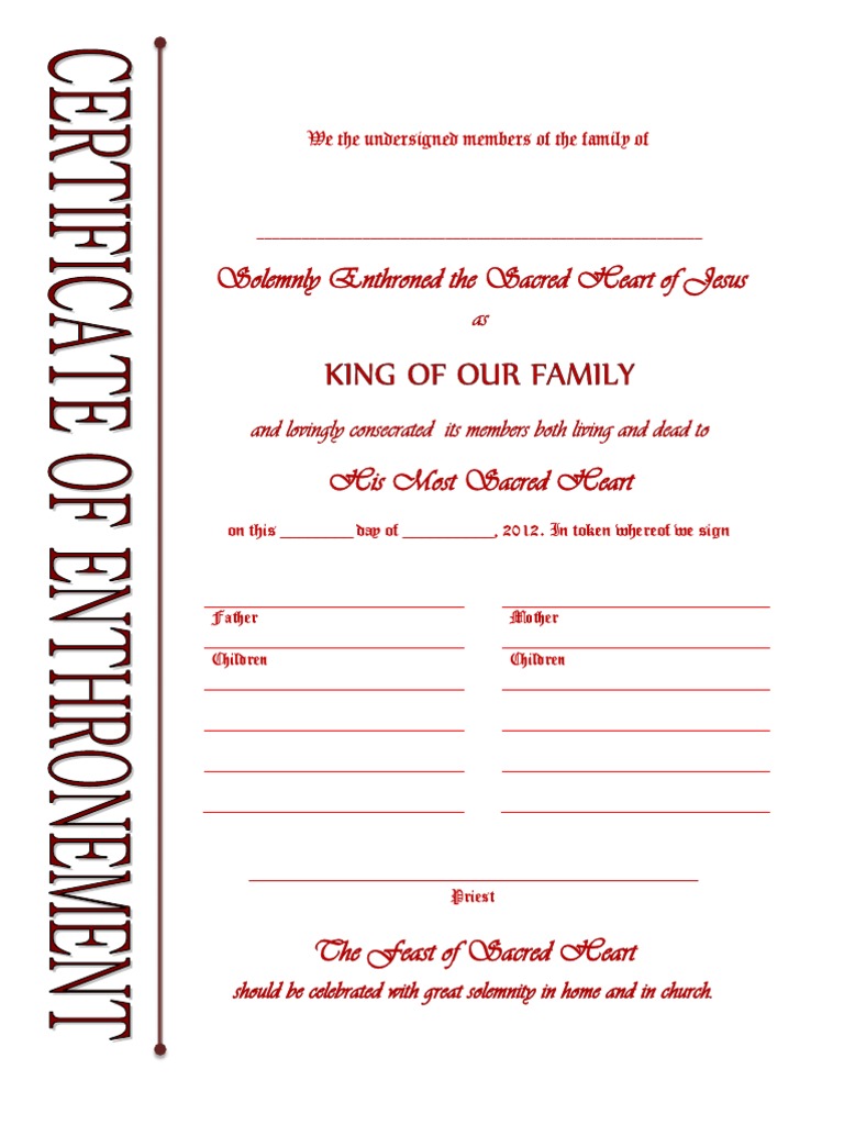 Certificate of Enthronement | PDF