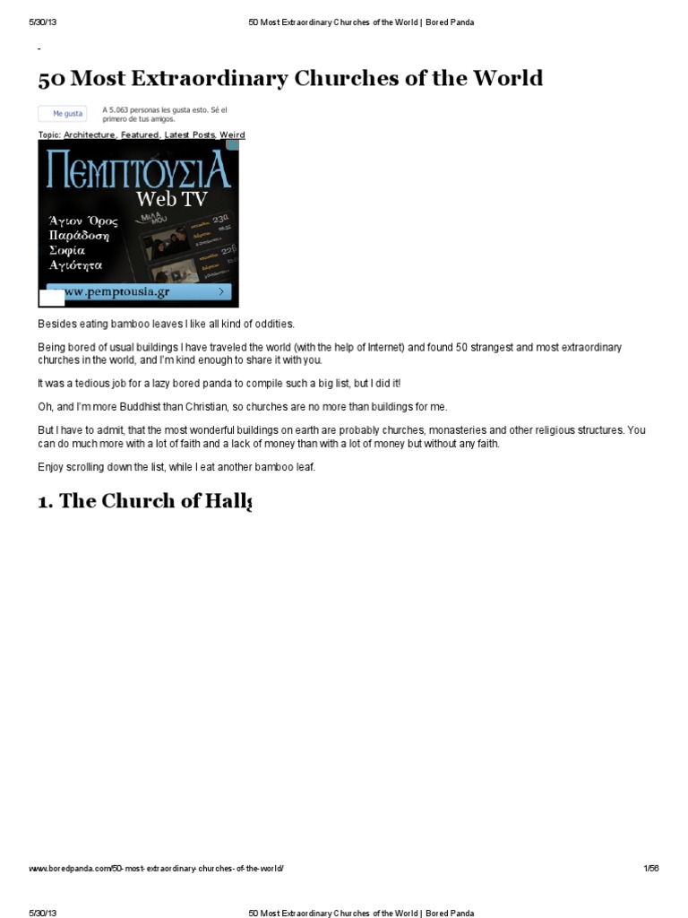 50 Most Extraordinary Churches of The World - Bored Panda | PDF ...