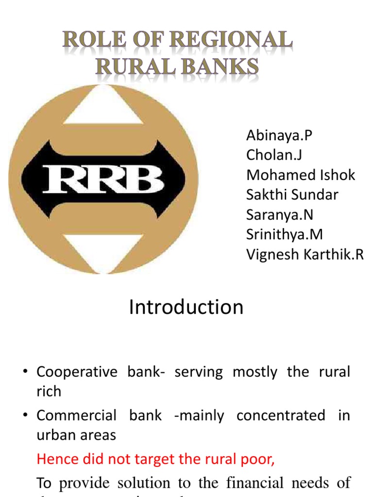 Role of Regional Rural Banks | Banking | Financial Services
